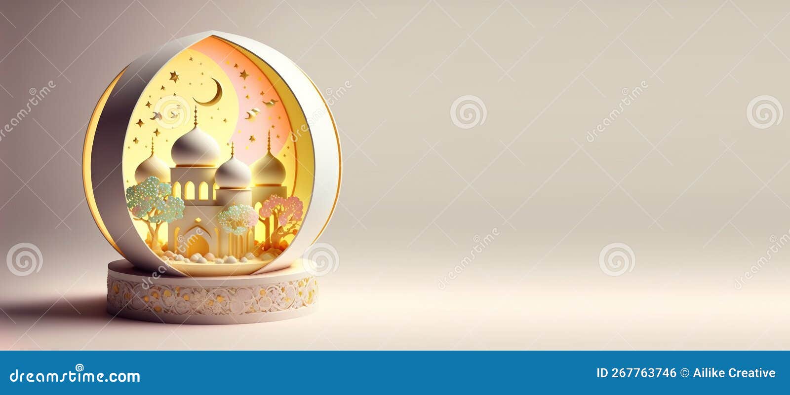 Illustration of Mosque for Eid Ramadan Islmic Celebration Greeting ...