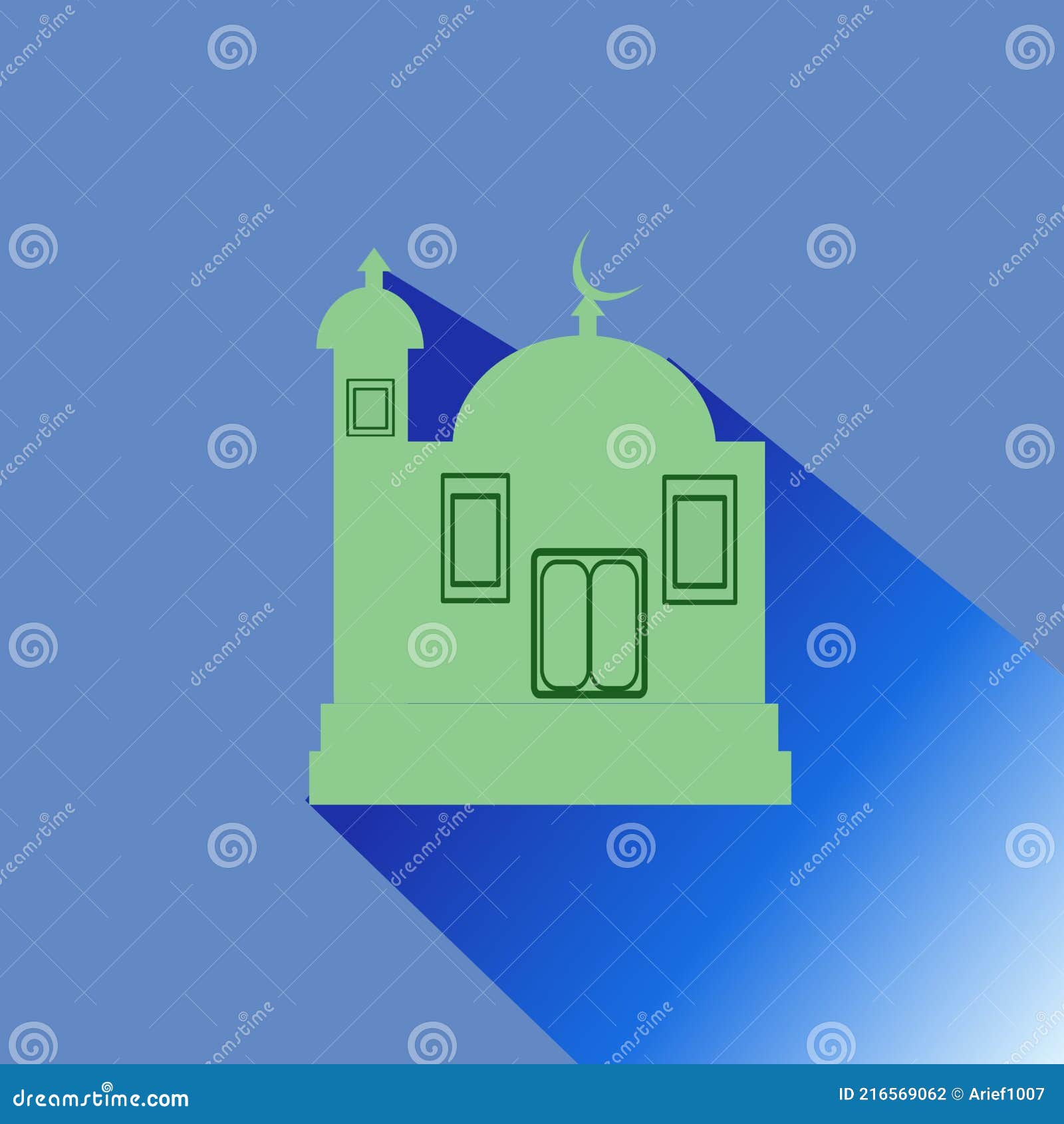 Illustration of Mosque Image with Shadow Direction Stock Illustration ...