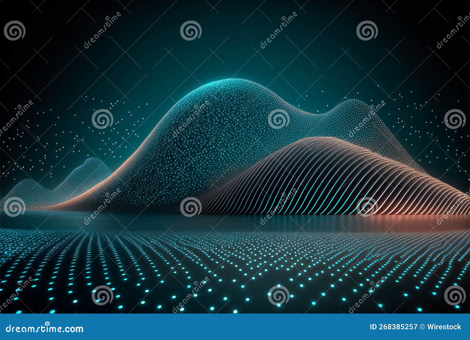Illustration of Motion Waving Dots Texture with Glowing Particles ...