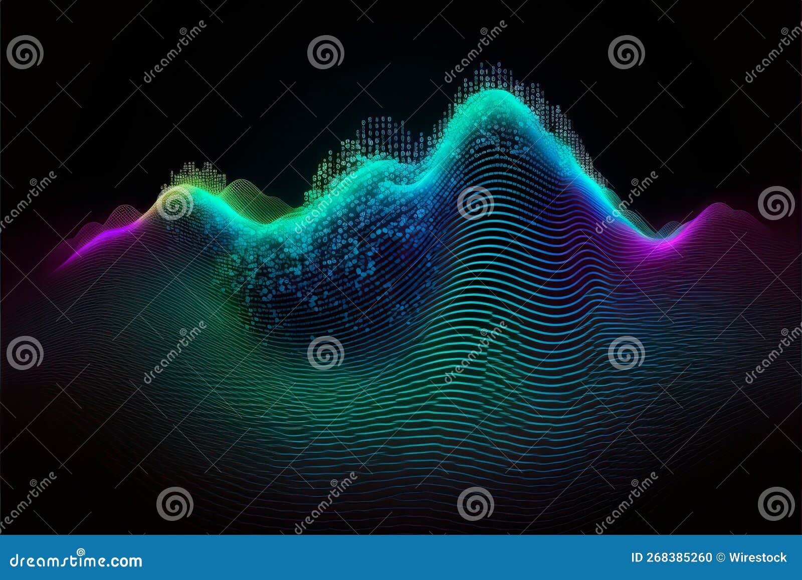 Illustration of Motion Waving Dots Texture with Glowing Particles ...