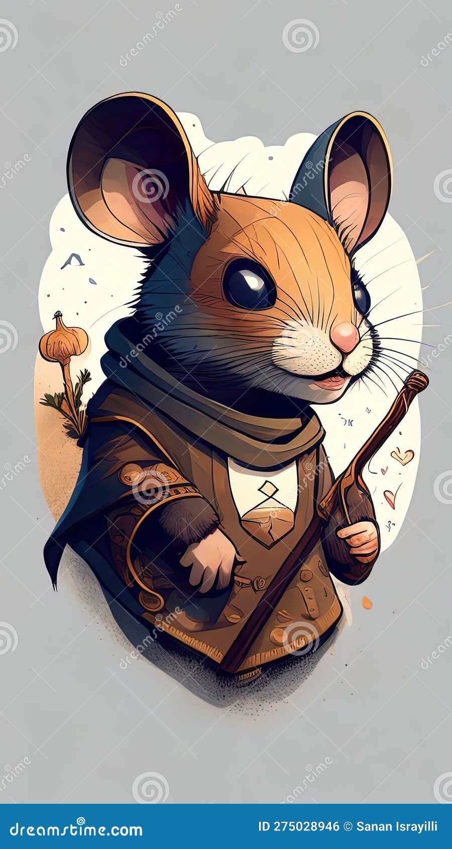 Illustration of a Mouse in a Medieval Costume. Vector Illustration ...