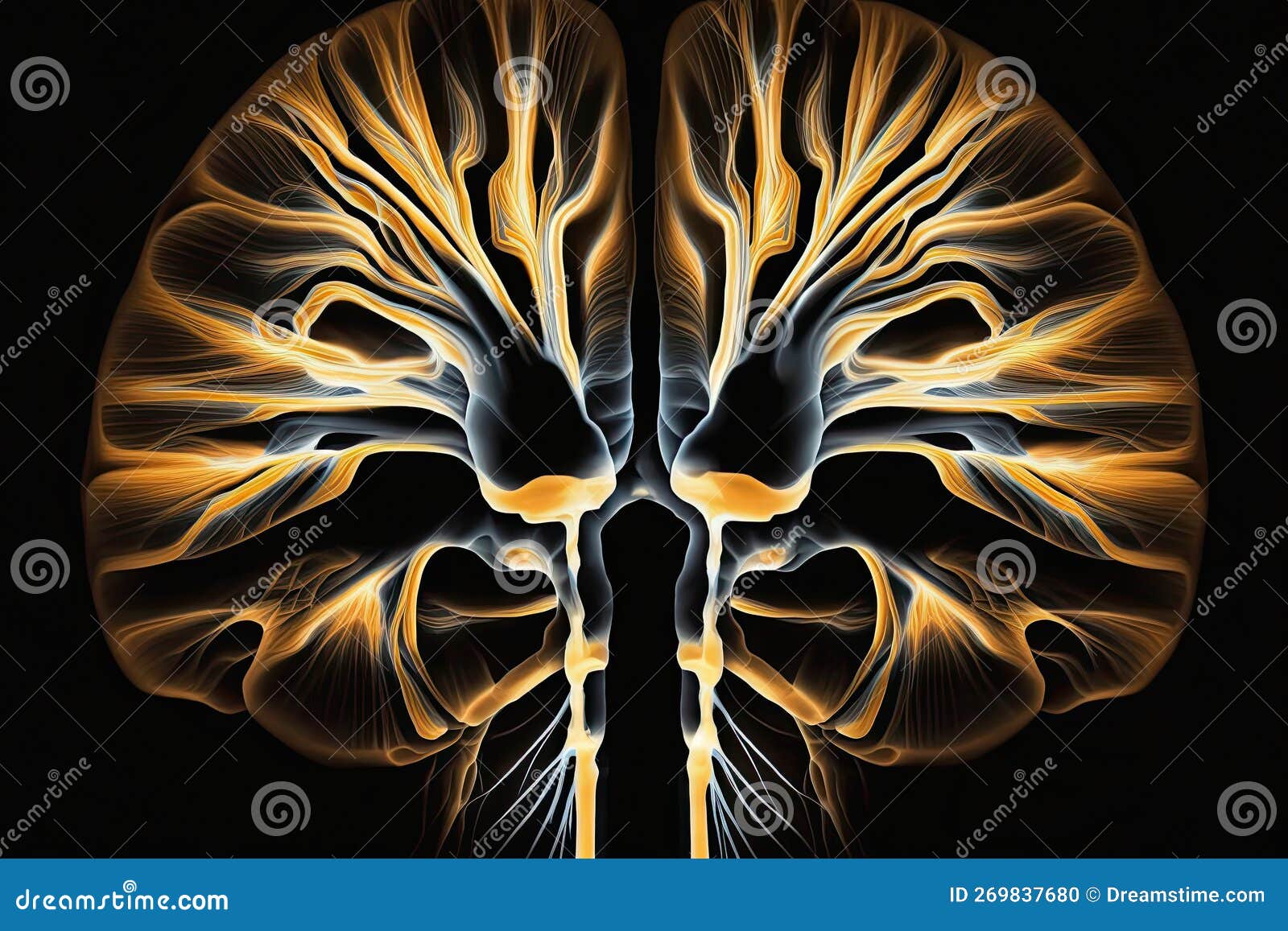 An Illustration of an MRI of the Brain. Generative AI.Visualization of ...