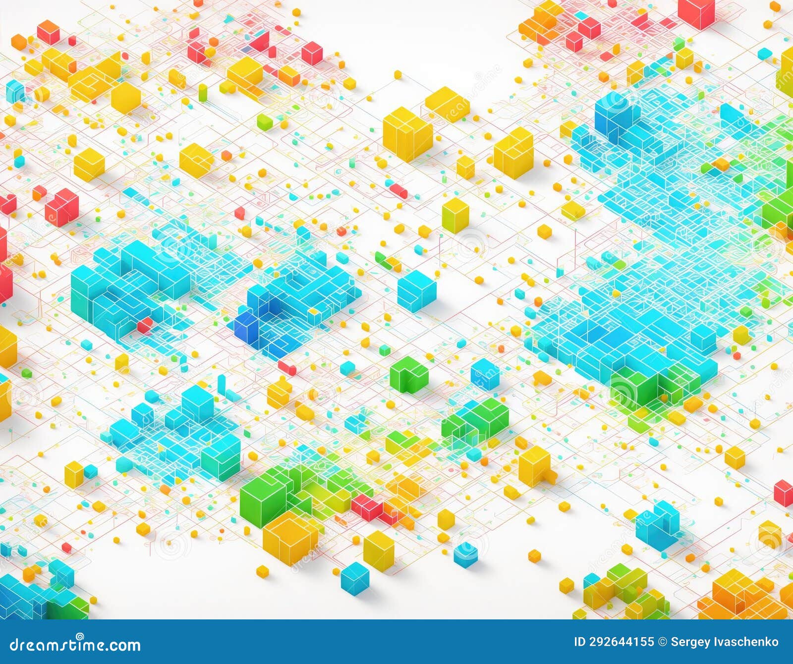 Illustration of Multi-colored Geometric Shapes. Stock Illustration ...