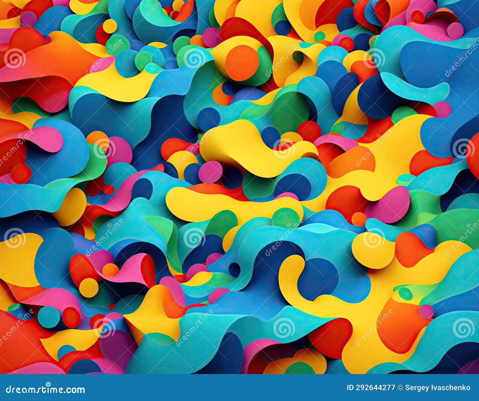 Illustration of Multi-colored Geometric Shapes. Stock Illustration ...