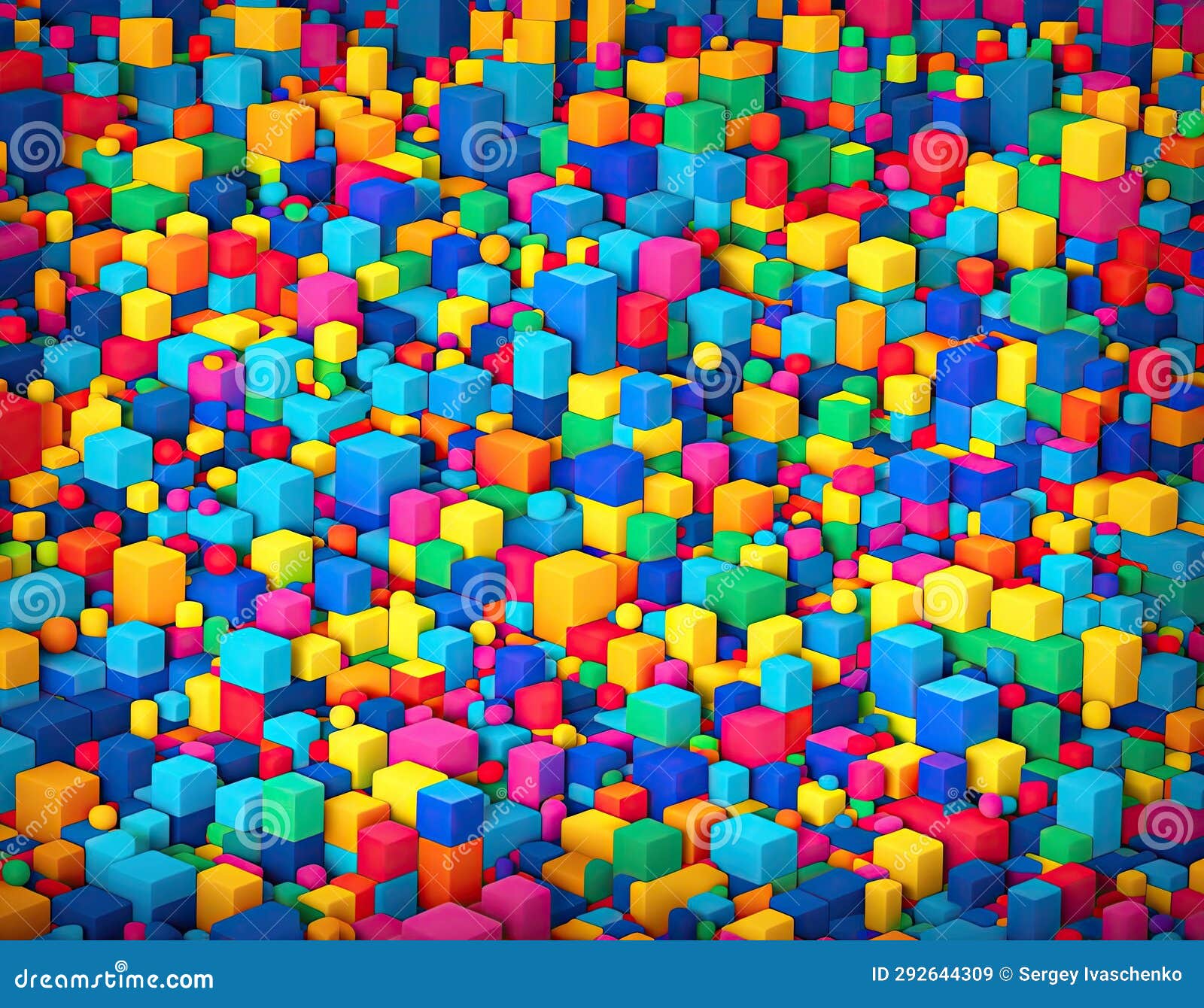 Illustration of Multi-colored Geometric Shapes. Stock Illustration ...