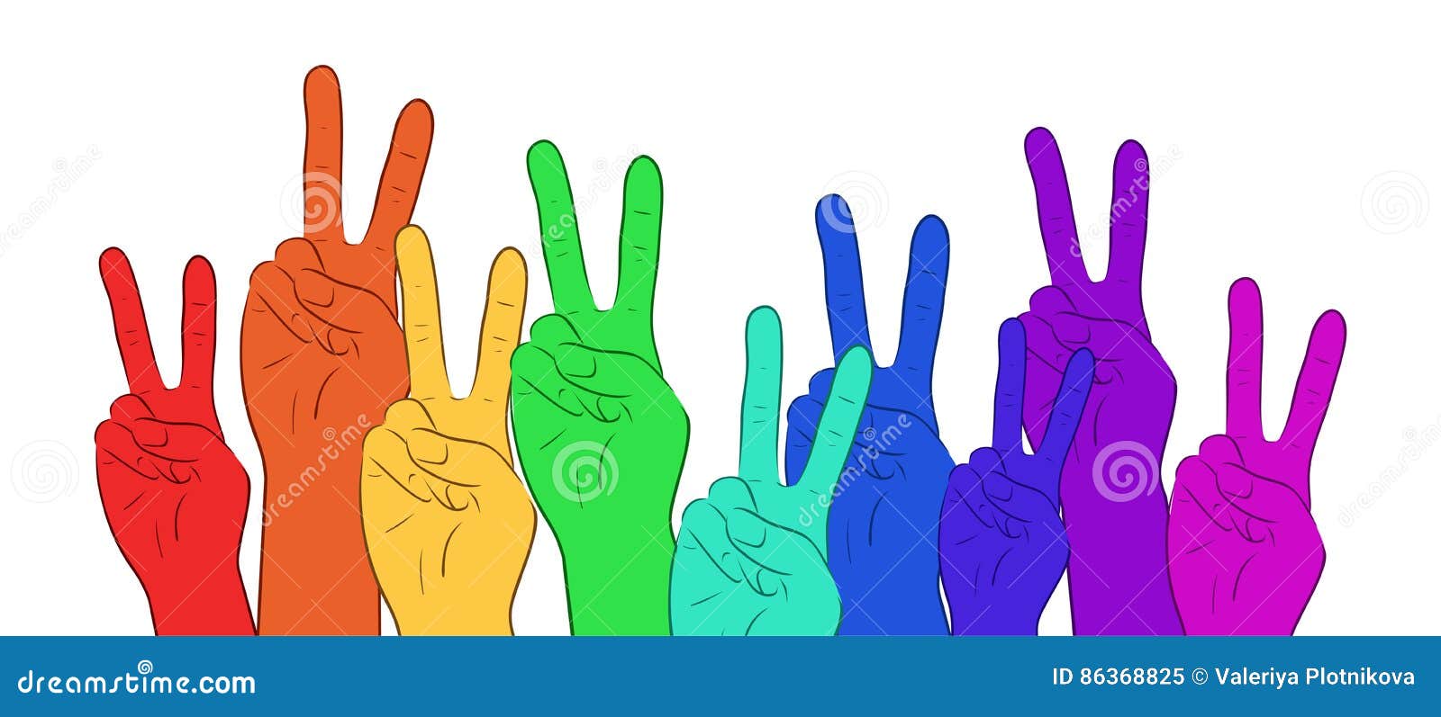 Rainbow Hands Frame Invitation Card Stock Photography | CartoonDealer ...