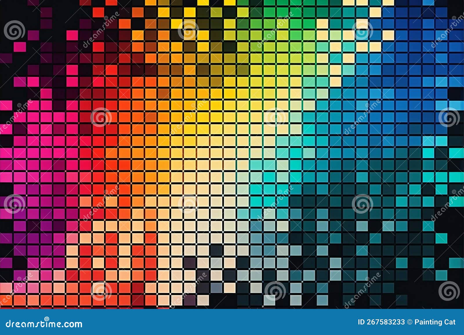 Multi Colour Small Pixel Squares Pattern, Abstract Background Stock ...