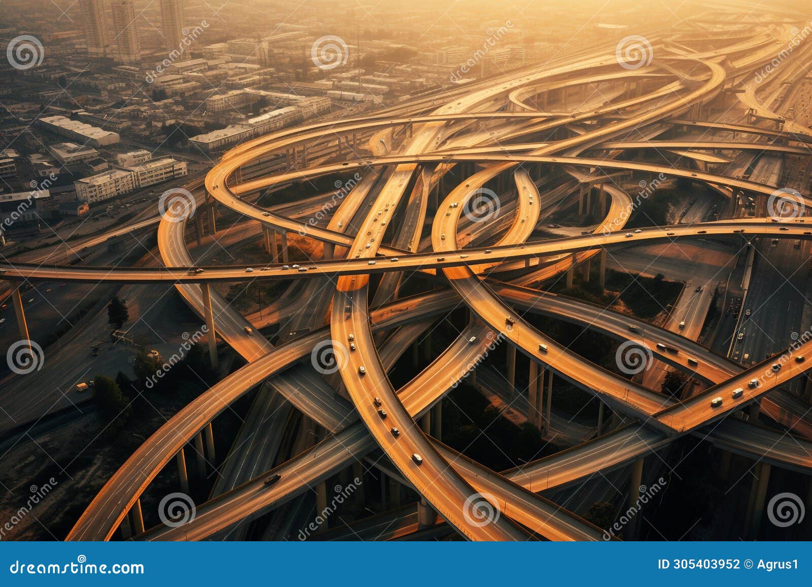 Illustration of a Multi-tiered Road in the City. Complex Logistics ...