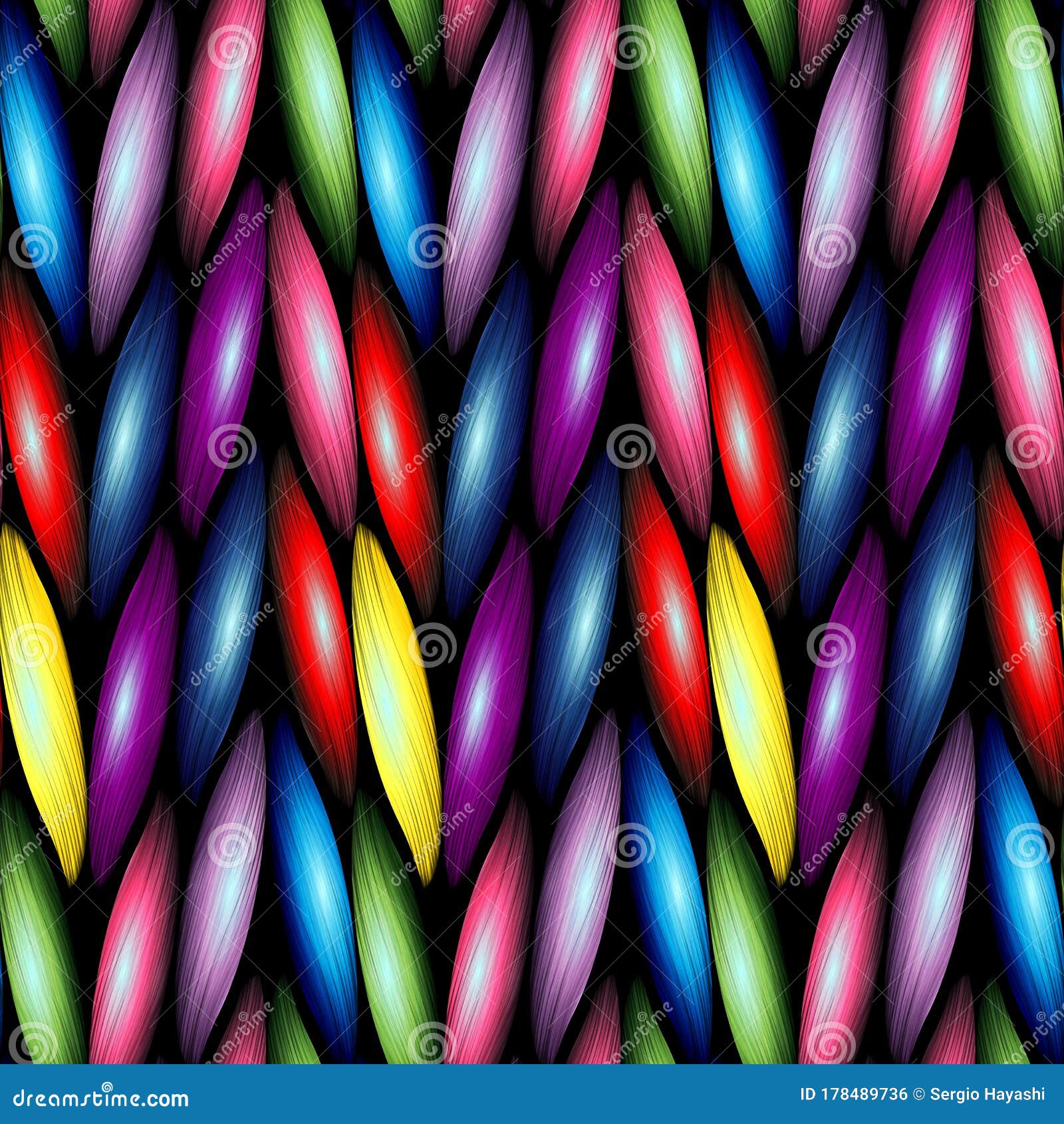 Seamless Multicolor Crochet Pattern Stock Illustration - Illustration ...