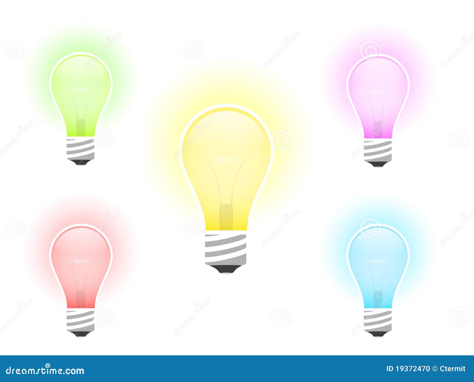 Illustration of Multicolored Light Bulb Stock Vector - Illustration of ...