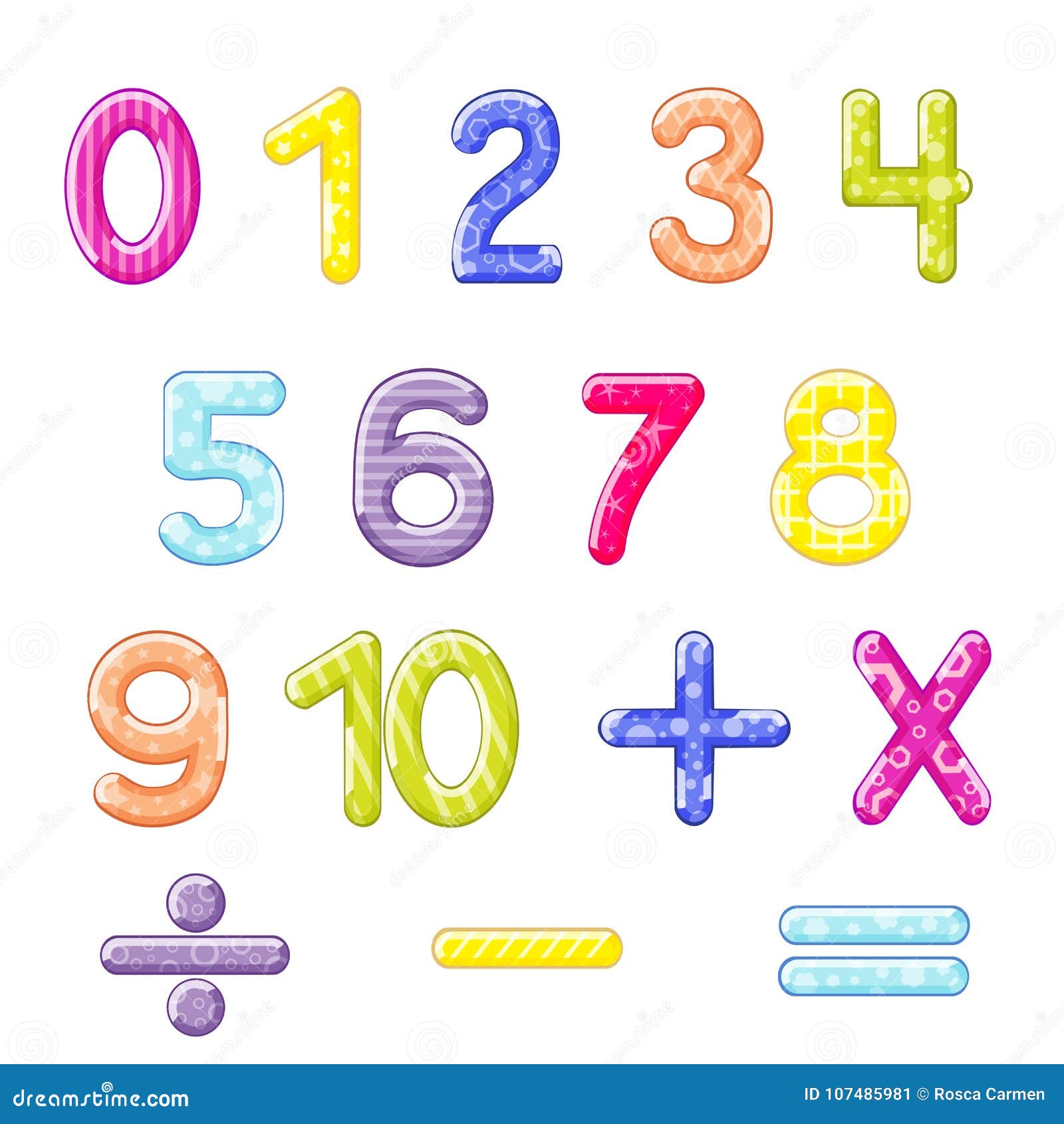 Illustration of Multicolored Numbers Stock Illustration - Illustration ...