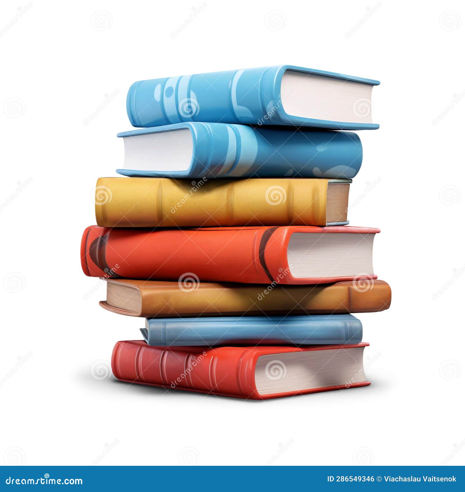 Illustration of a Multicolored Stack of Books Stock Illustration ...