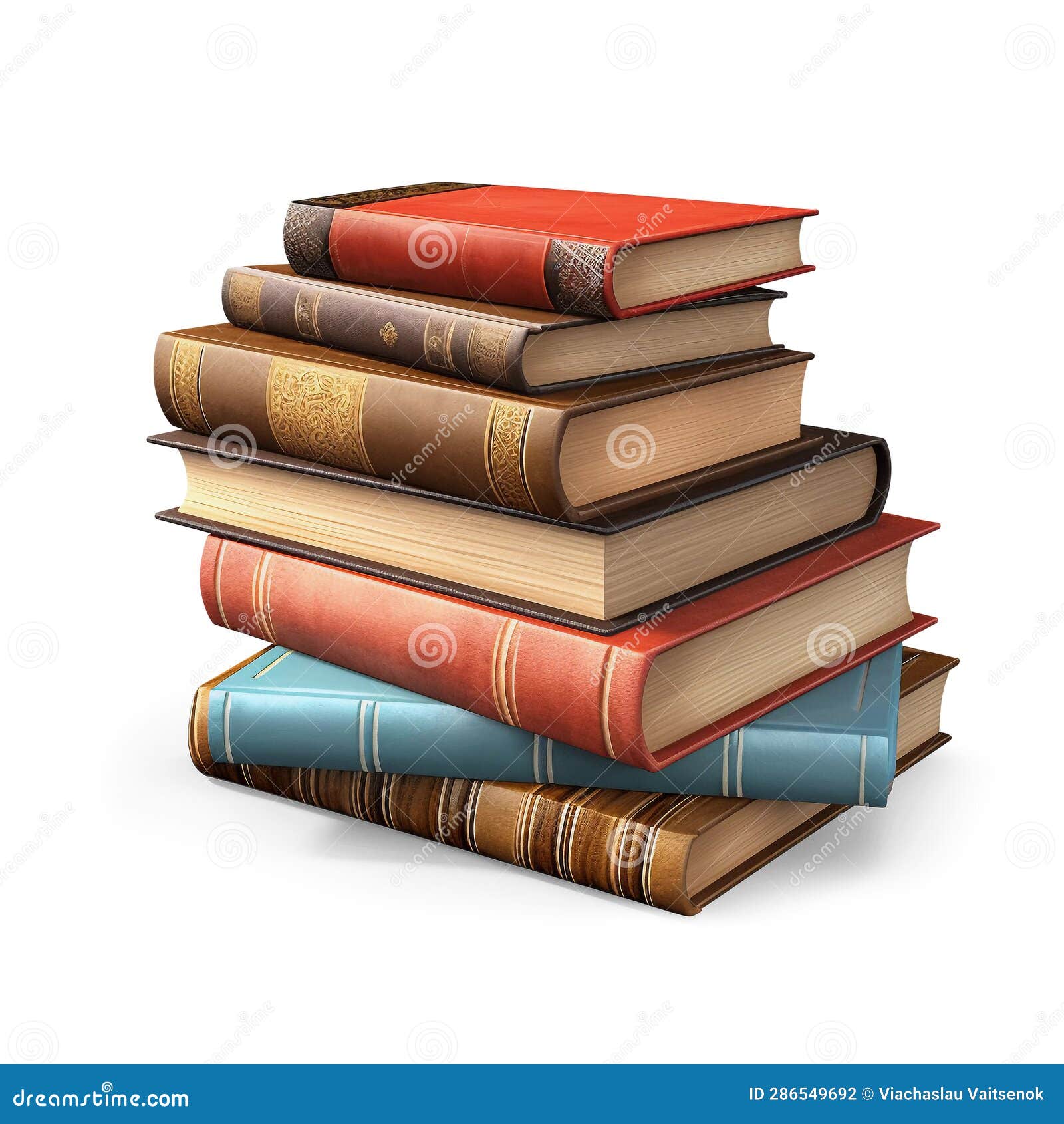 Illustration of a Multicolored Stack of Books Stock Illustration ...
