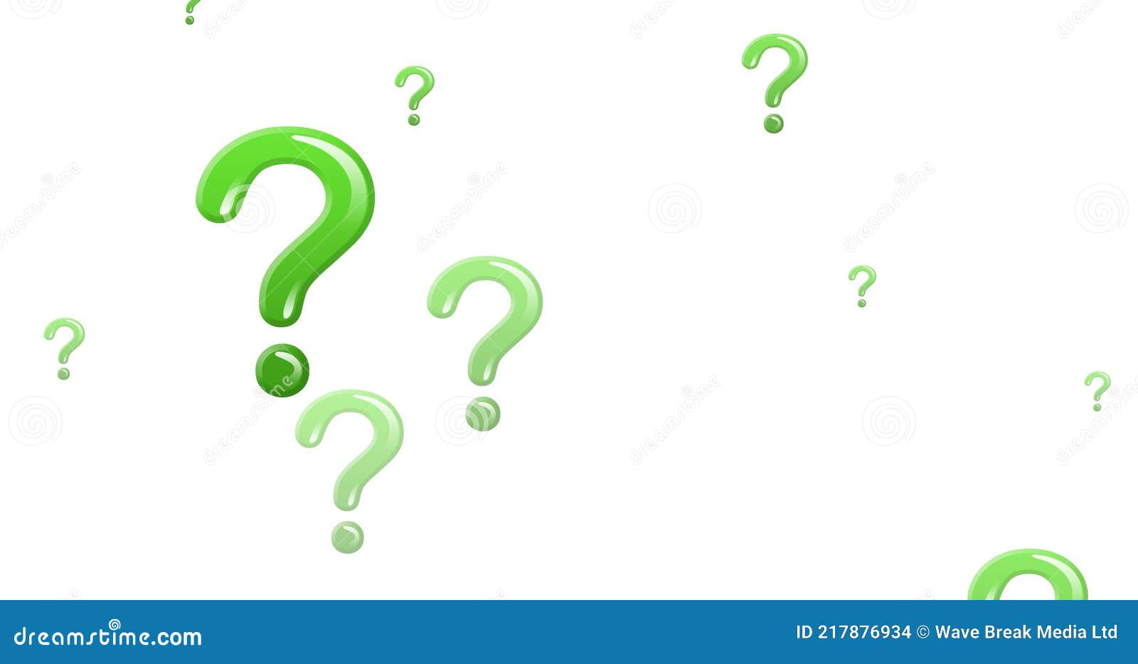 Illustration of Multiple Green Question Marks on White Background Stock ...