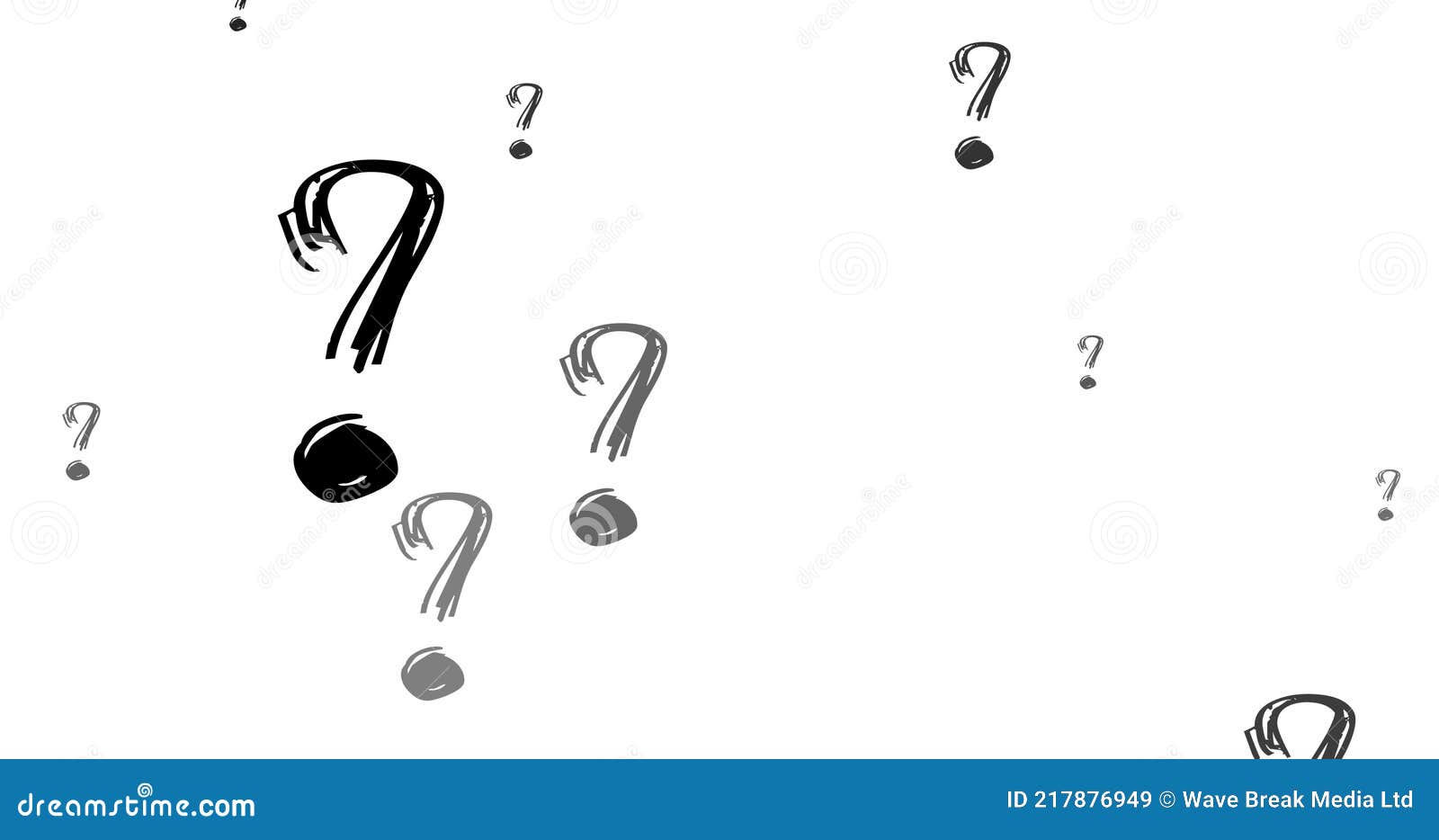 No People Illustration Multiple Grey Black Handwritten Question Mark ...