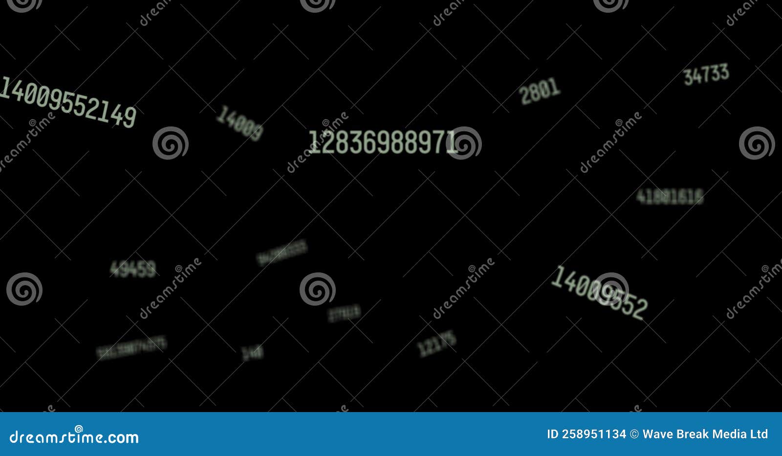 Illustration of Multiple Numbers Against Black Background, Copy Space ...