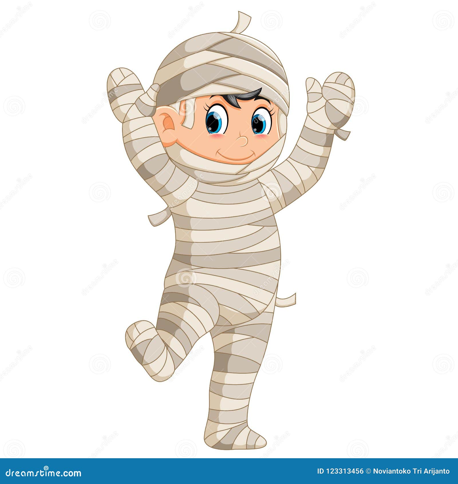 Mummy Walking Cartoon Vector Illustration | CartoonDealer.com #123313026