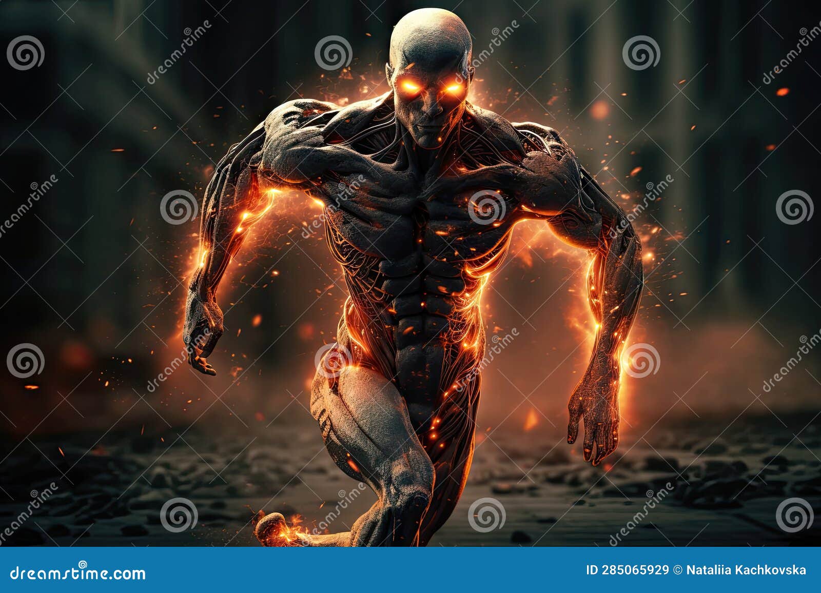 Muscular running android stock illustration. Illustration of natural ...