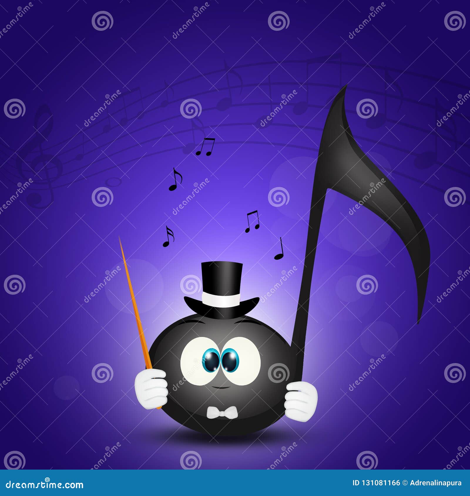 Musical note conductor stock illustration. Illustration of notes ...