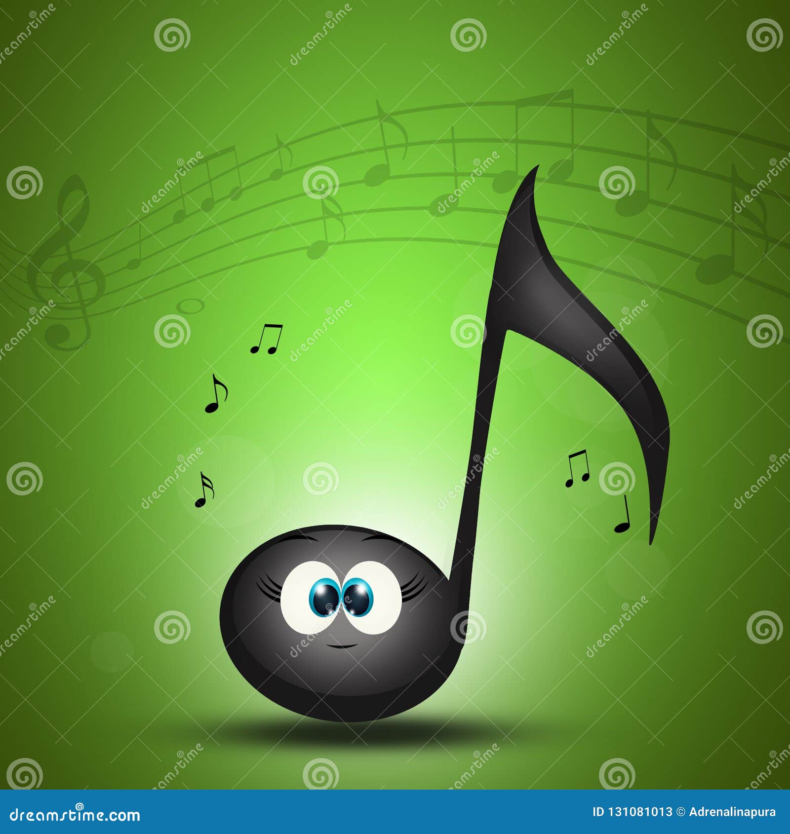 Funny musical note stock illustration. Illustration of play - 131081013