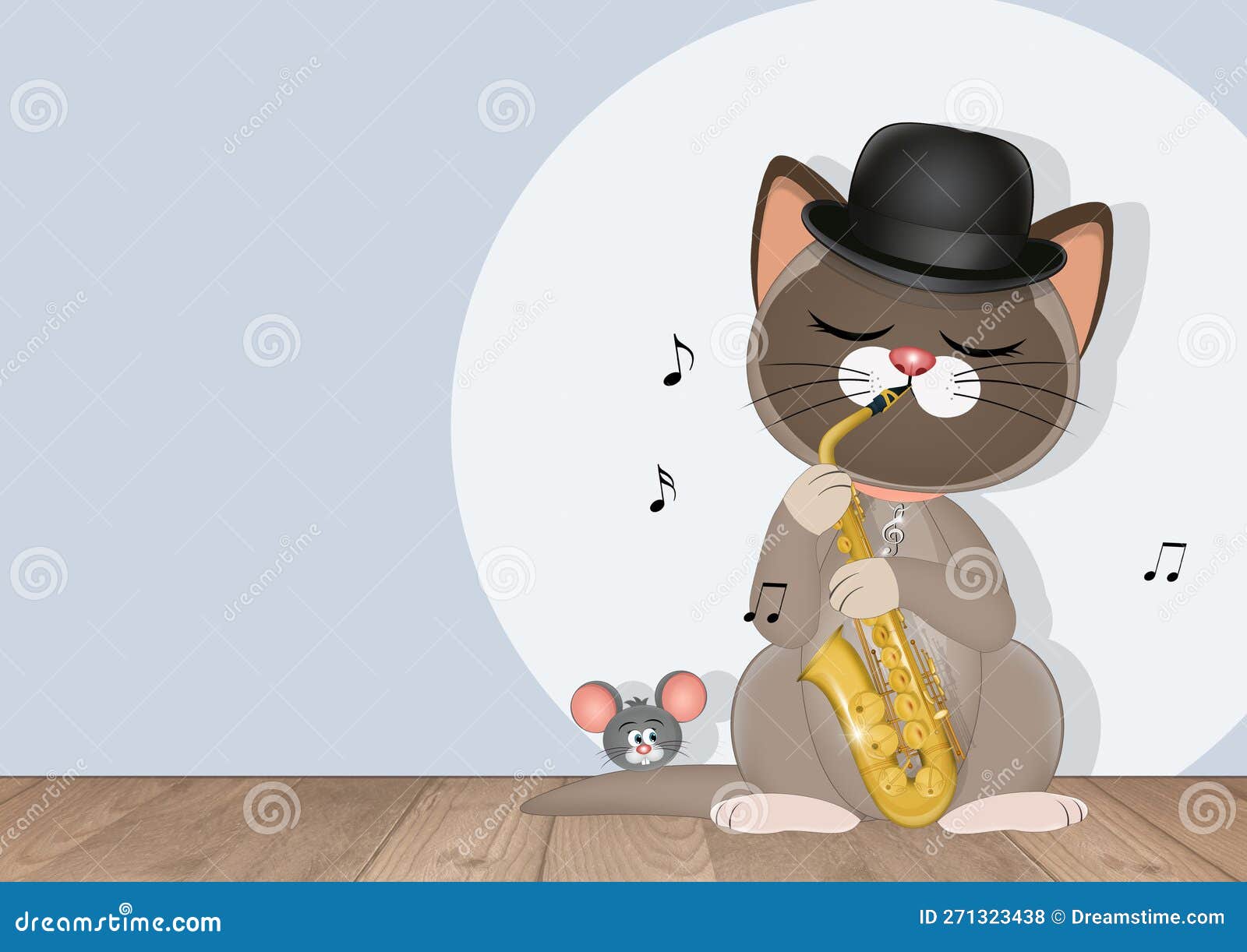 Illustration of Musician Cat Playing Saxophone Stock Illustration ...