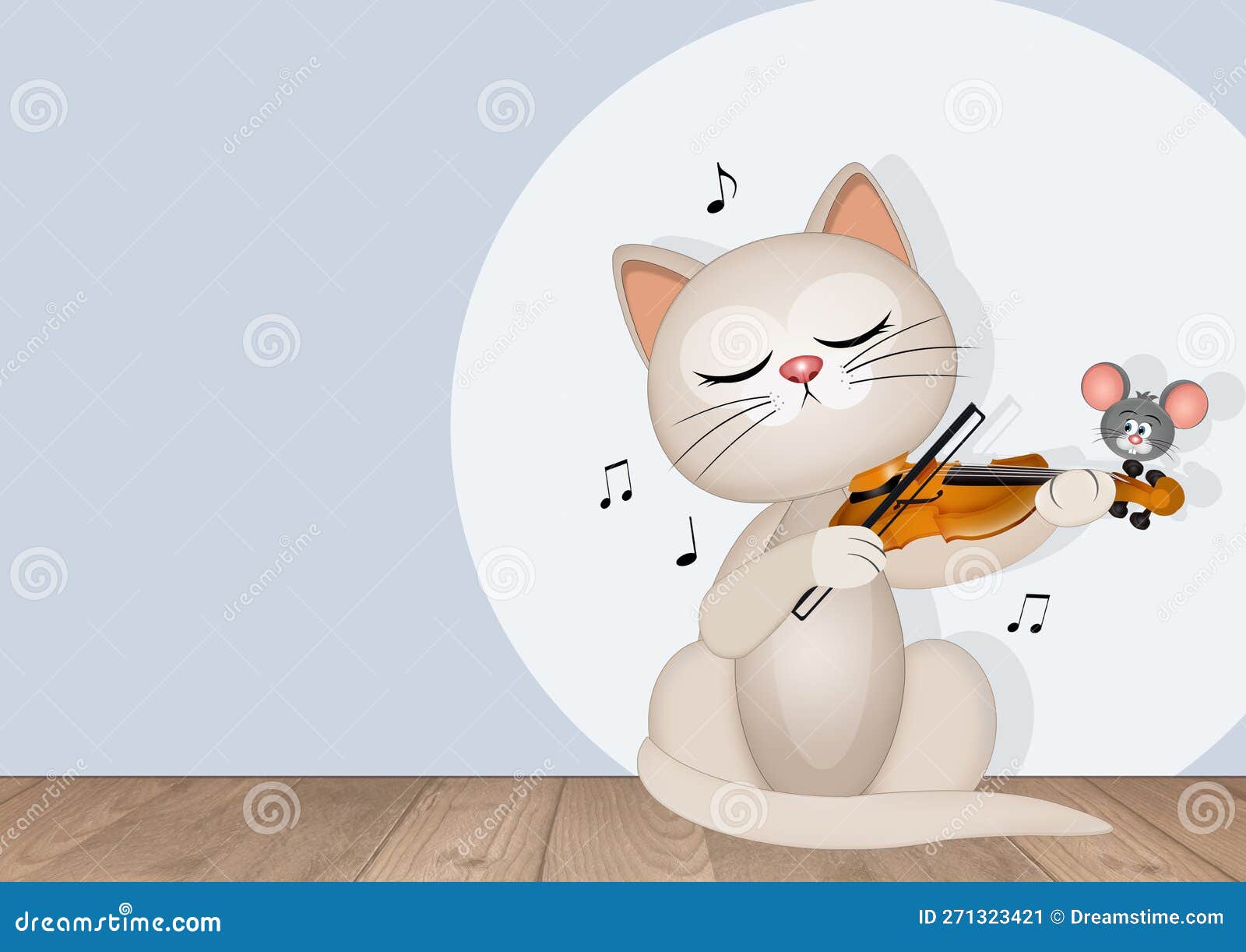 Illustration of Musician Cat Playing the Violin Stock Illustration ...