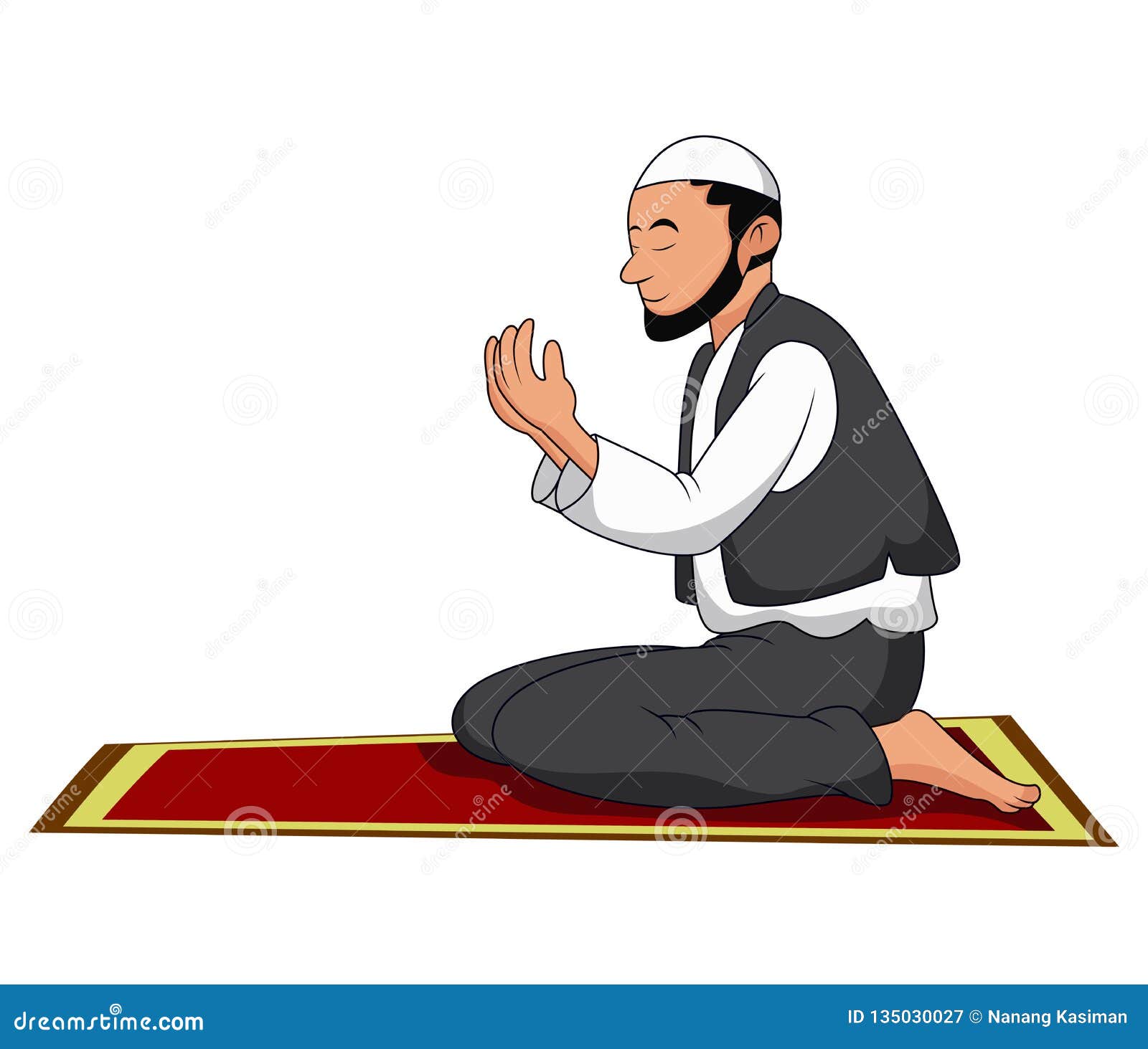 Illustration Of A Muslim Man Praying Stock Vector Illustration Of