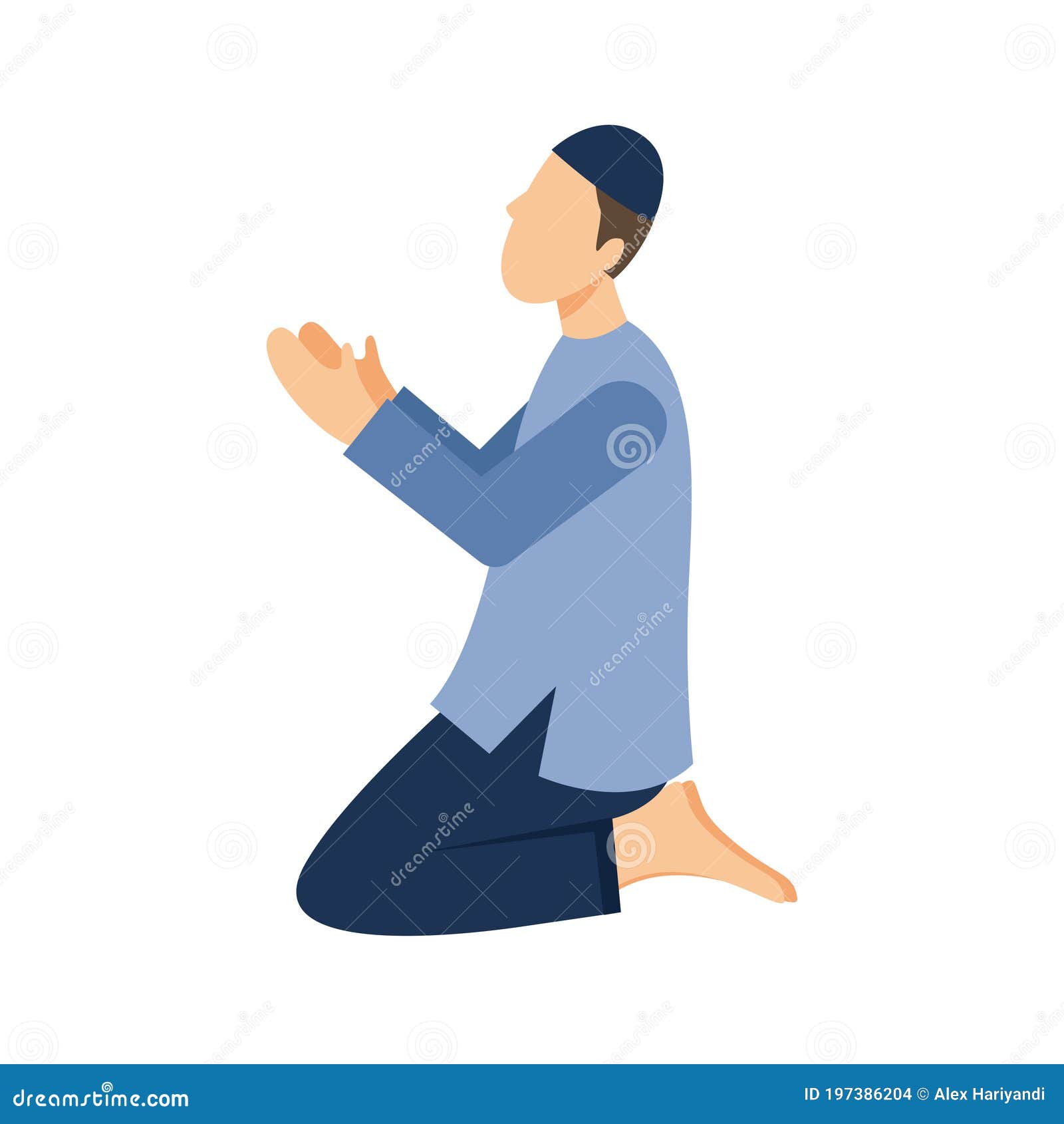 Illustration of a Muslim Praying Vector Stock Vector - Illustration of ...