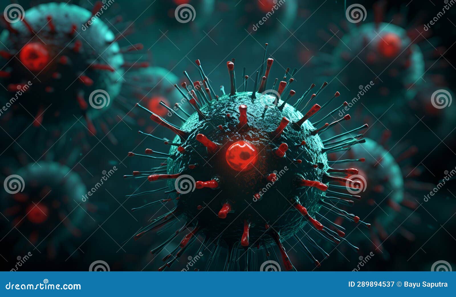 Illustration of a Mutated Virus or Microbe, Generative Ai Stock ...