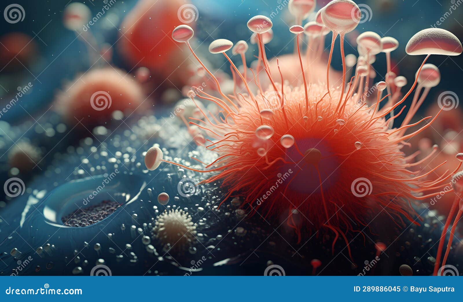 Illustration of a Mutated Virus or Microbe, Generative Ai Stock ...