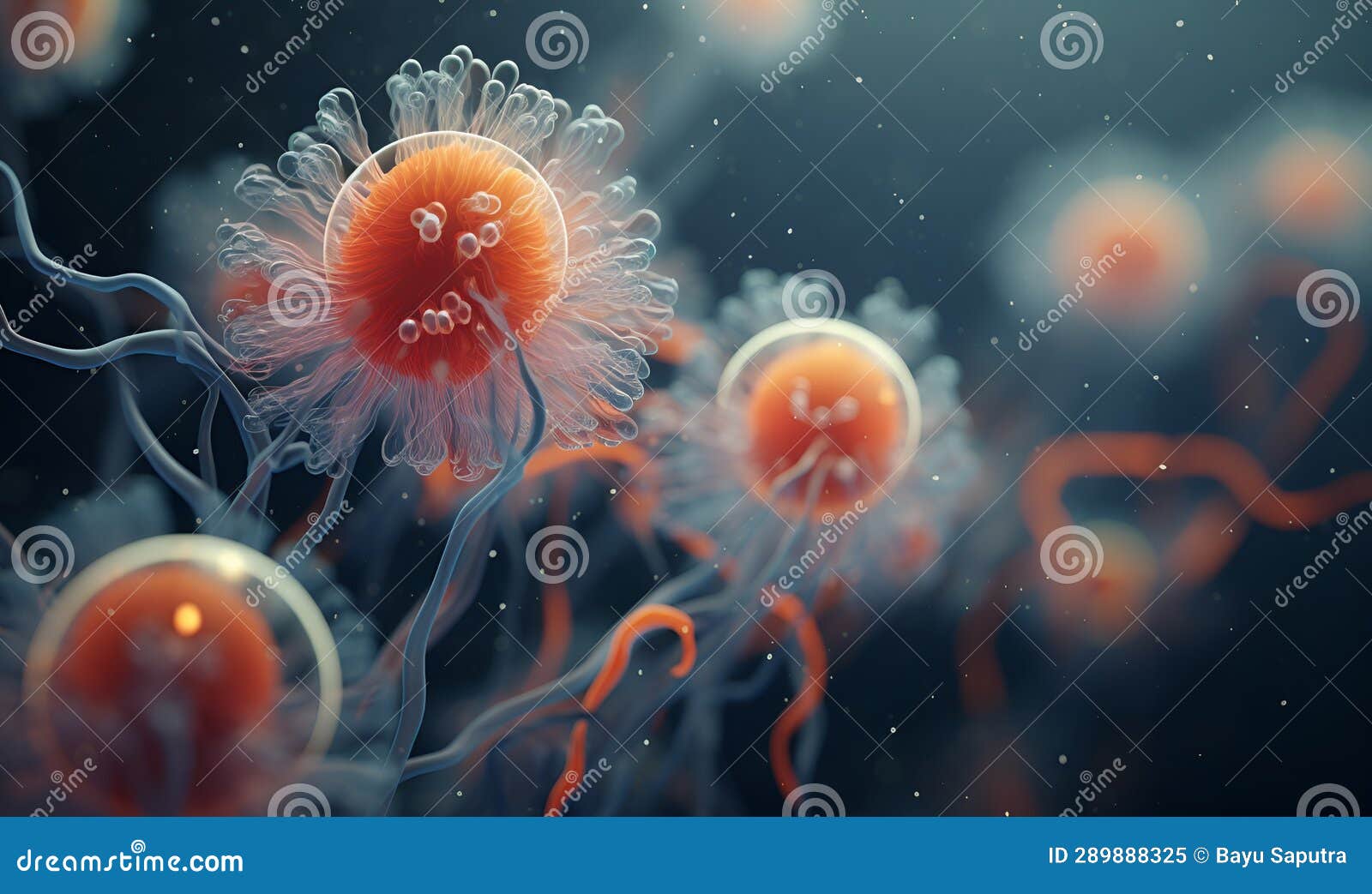 Illustration of a Mutated Virus or Microbe, Generative Ai Stock ...