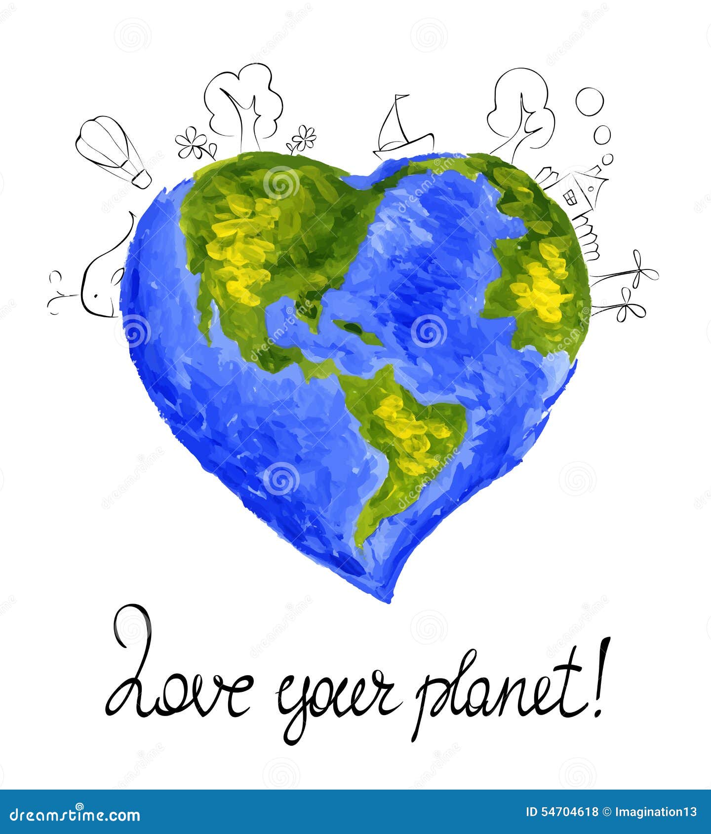 Illustration -- My Favorite Blue Planet Stock Vector - Illustration of ...