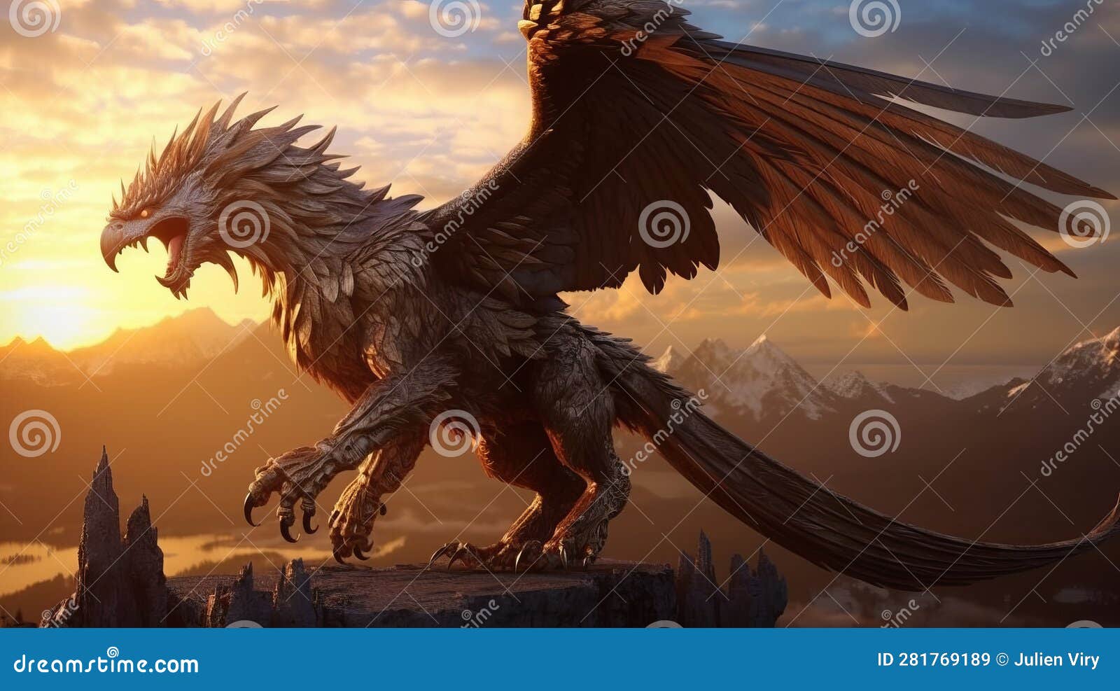 Illustration of the Mythical Creature the Griffin Half Lion Half Eagle ...