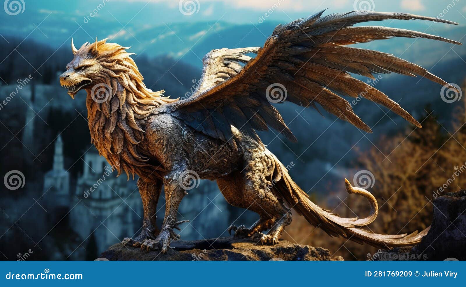 Illustration of the Mythical Creature the Griffin Half Lion Half Eagle ...