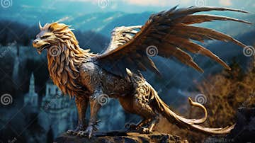 Illustration of the Mythical Creature the Griffin Half Lion Half Eagle ...