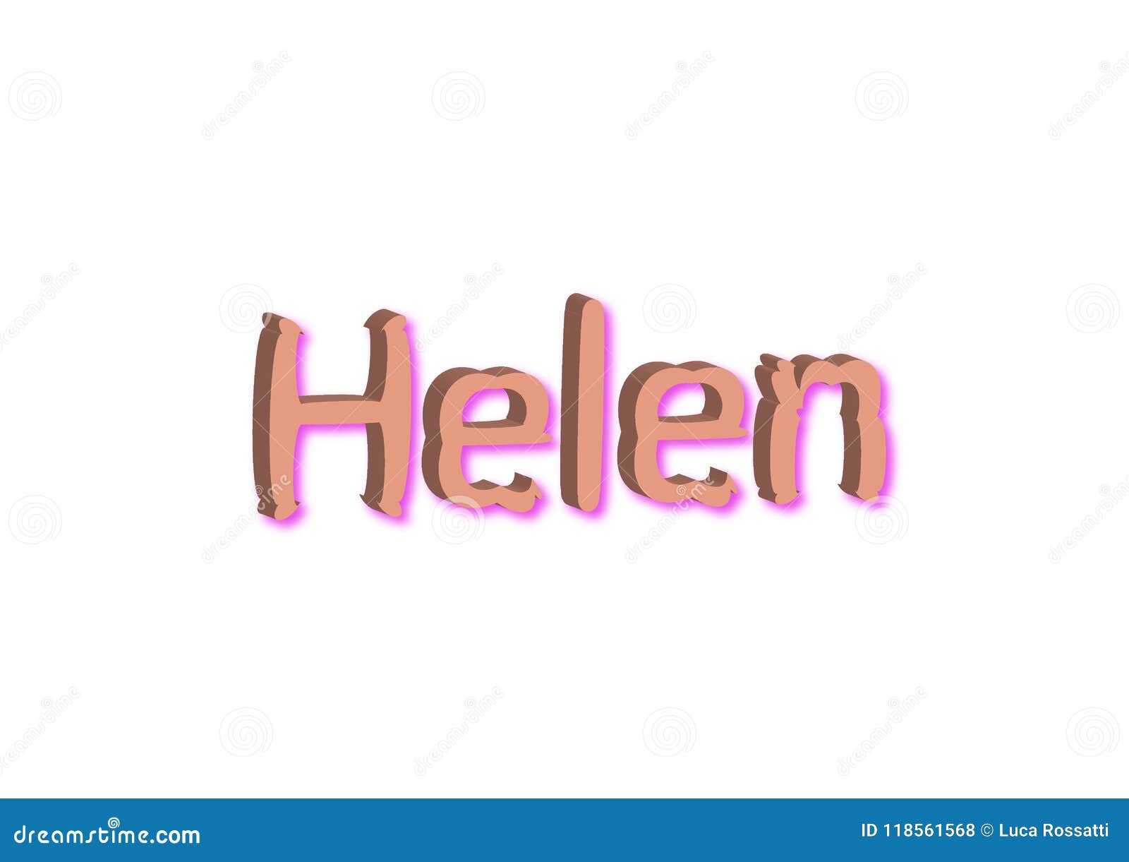 Illustration, Name Helen Isolated In A White Background Stock ...
