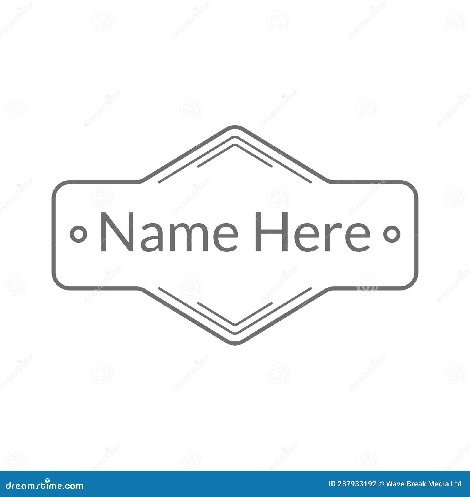 Illustration of Name Here Text with Board Sign Over White Background ...