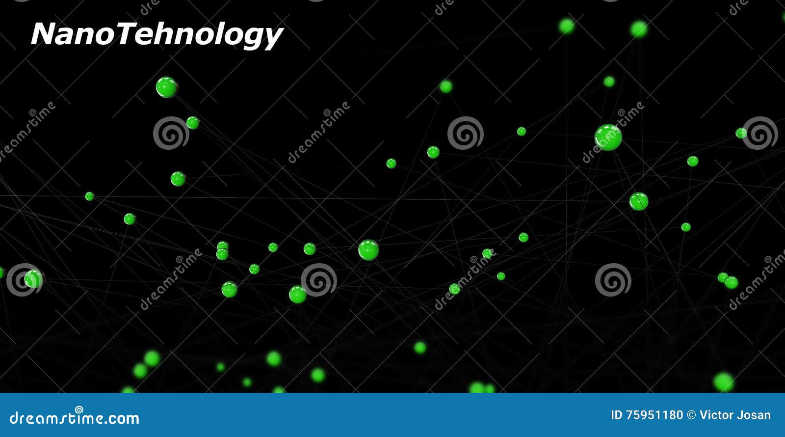 Illustration of a Nanotechnology Symbol on a Black Background Stock ...