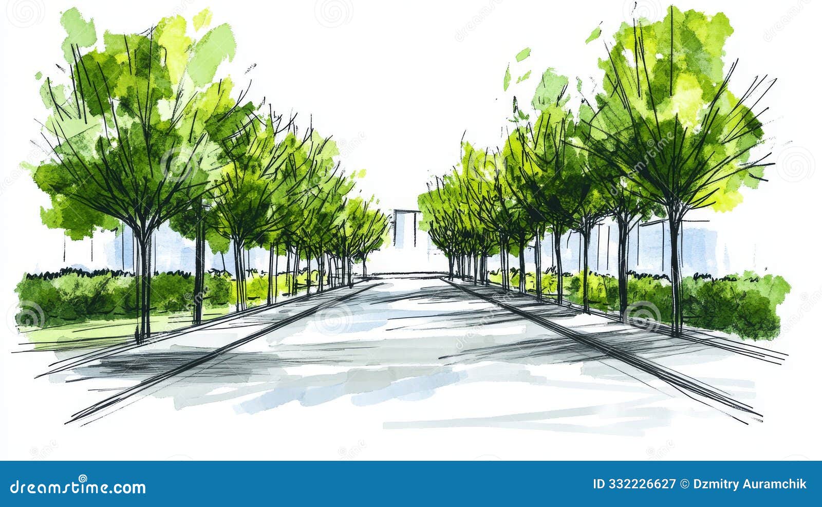 An Illustration of a Nature-integrated City Plan Featuring Trees and ...