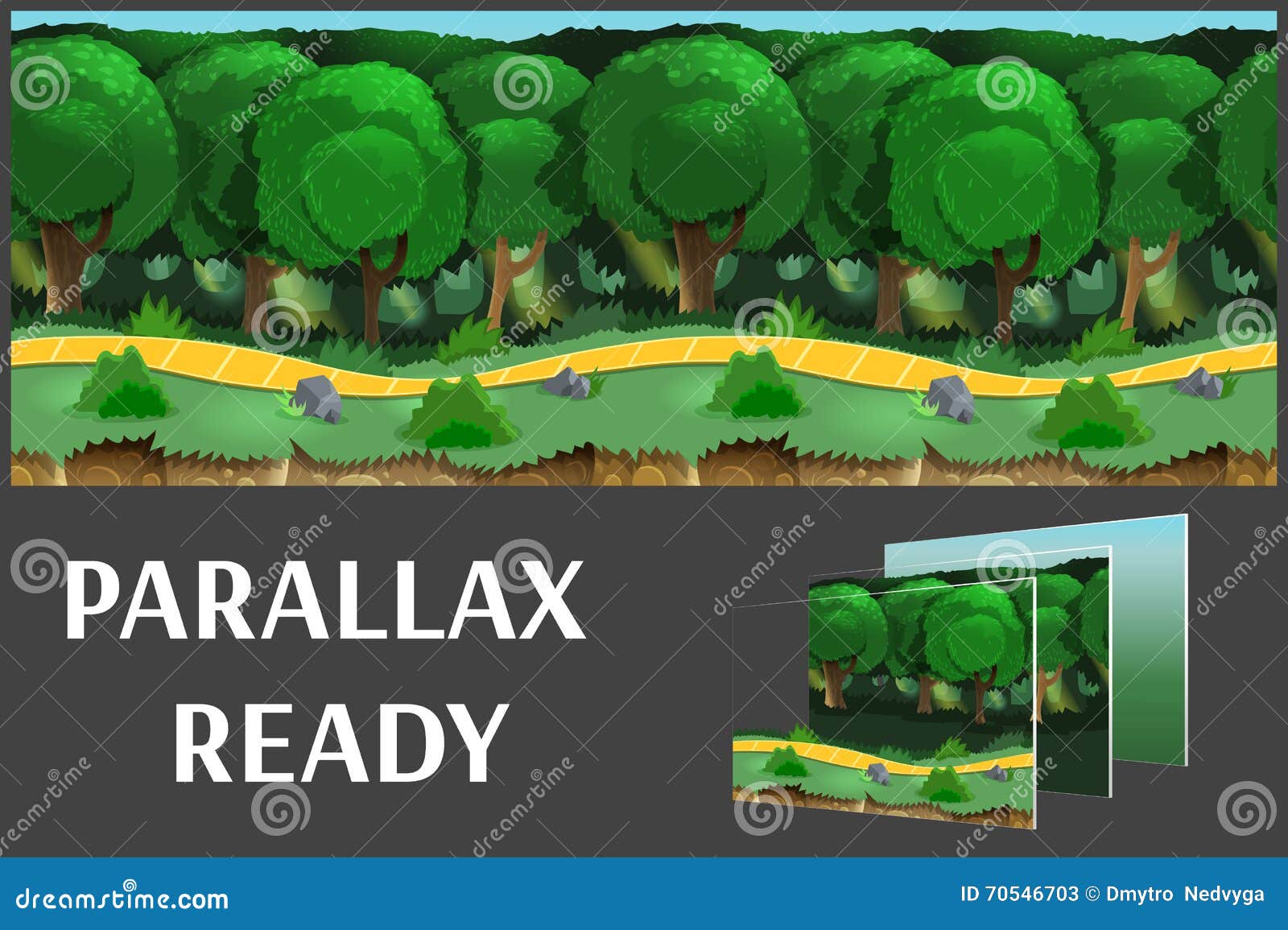 Grass Platformer Level Floor Design Set Vector Illustration ...