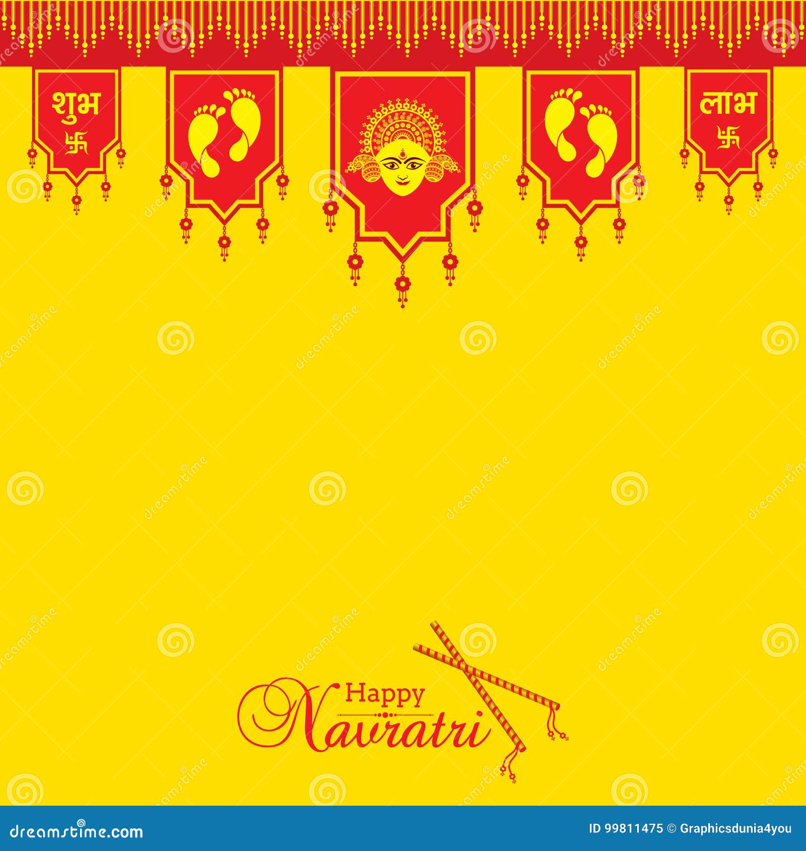 Navratri Utsav Greeting Card Stock Vector - Illustration of navratri ...