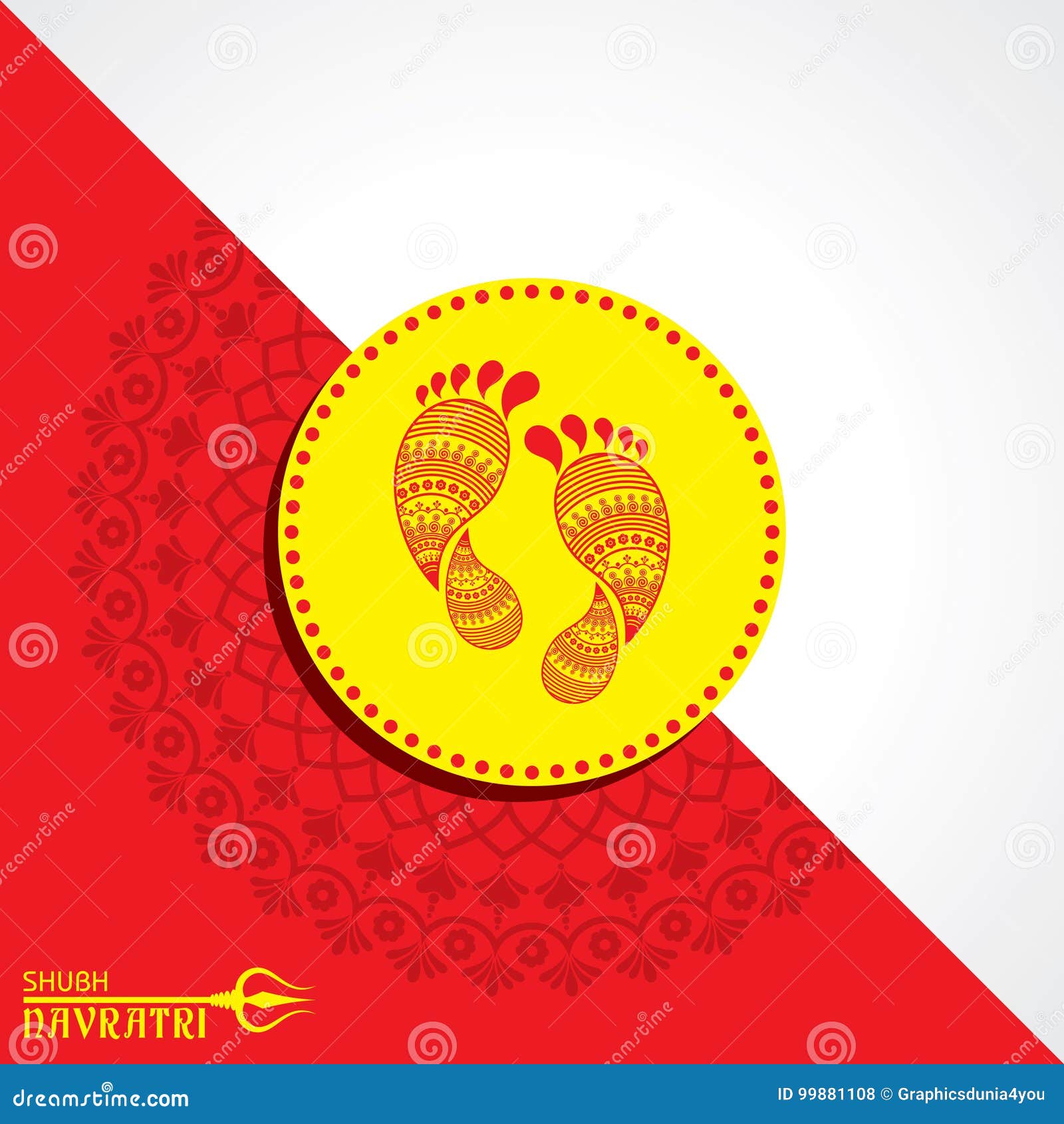 Navratri Utsav Greeting Card Stock Vector - Illustration of india ...