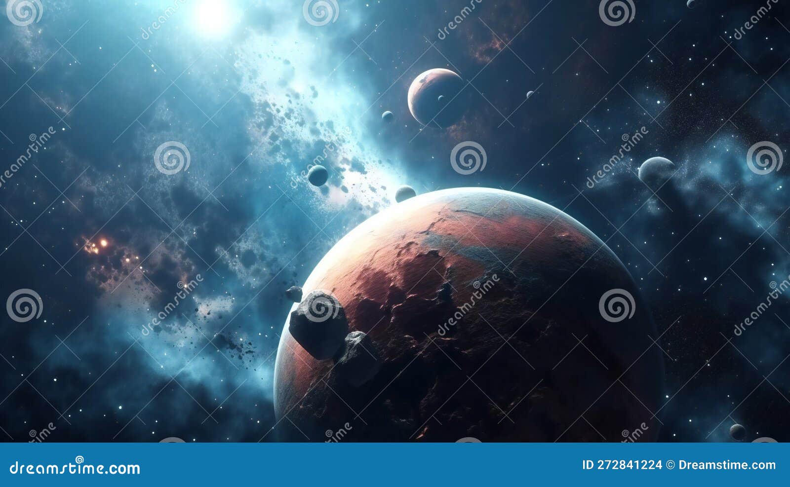Nebula in Outer Space Planets and Galaxy, Abstract, Planetarium Stock ...