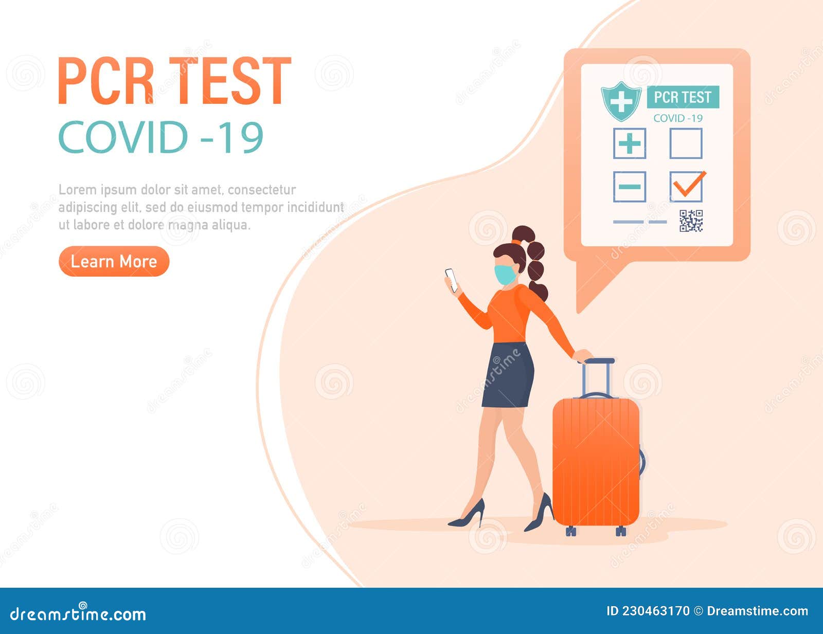 Illustration with Negative Pcr Test People for Paper Design. Vector ...