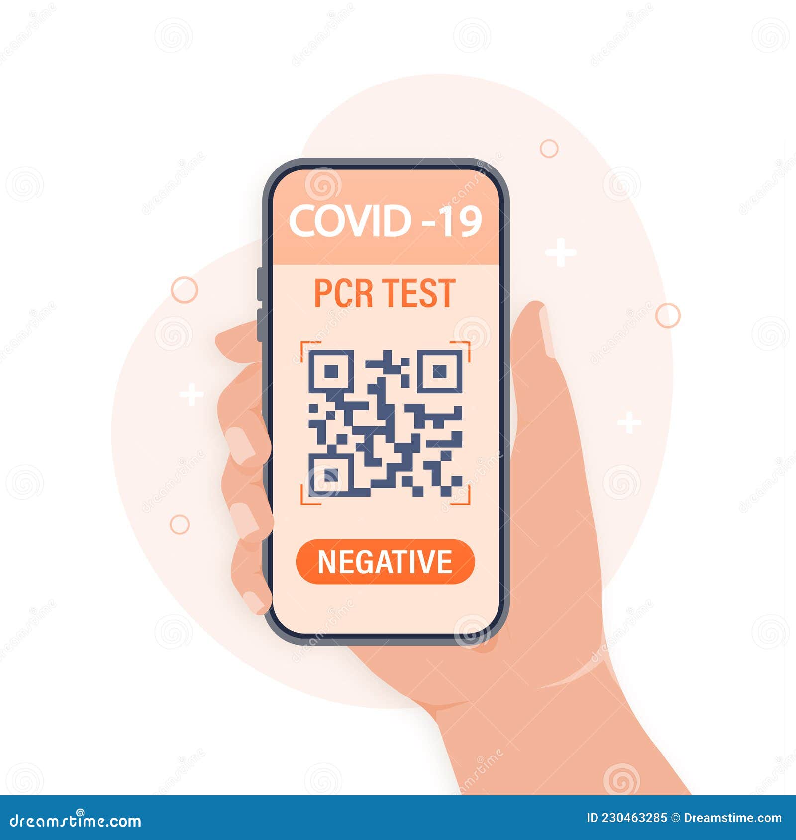 Illustration with Negative Pcr Test People for Paper Design. Vector ...