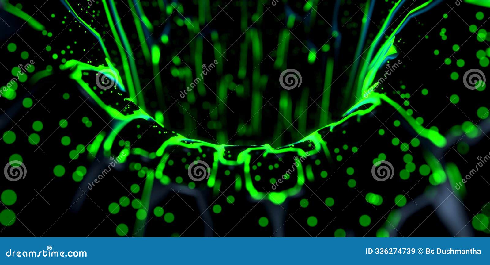 Neon Green sci fi abstract stock illustration. Illustration of vibrant ...
