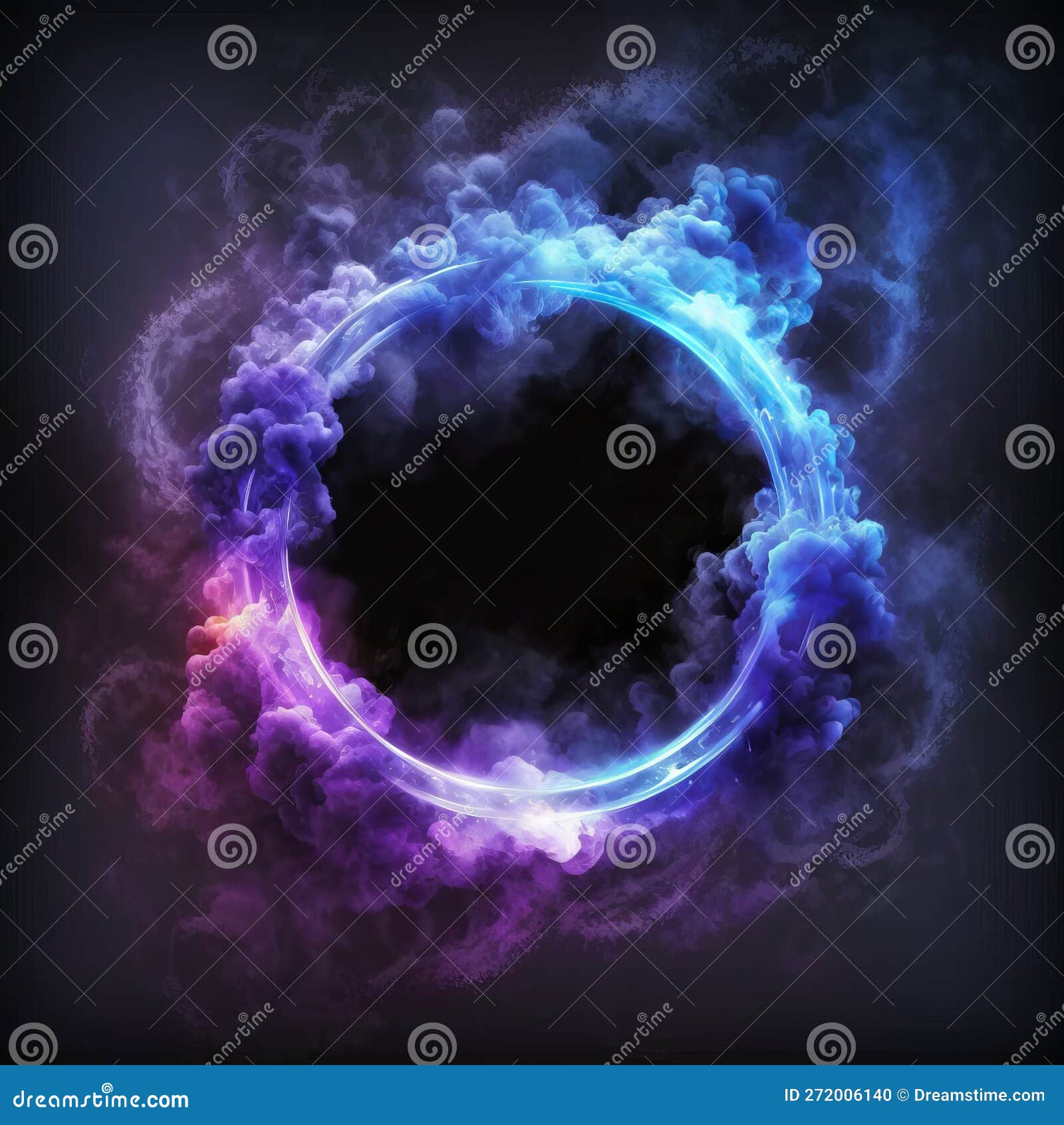 Illustration of Neon Smoke Exploding Outwards with Empty Center ...