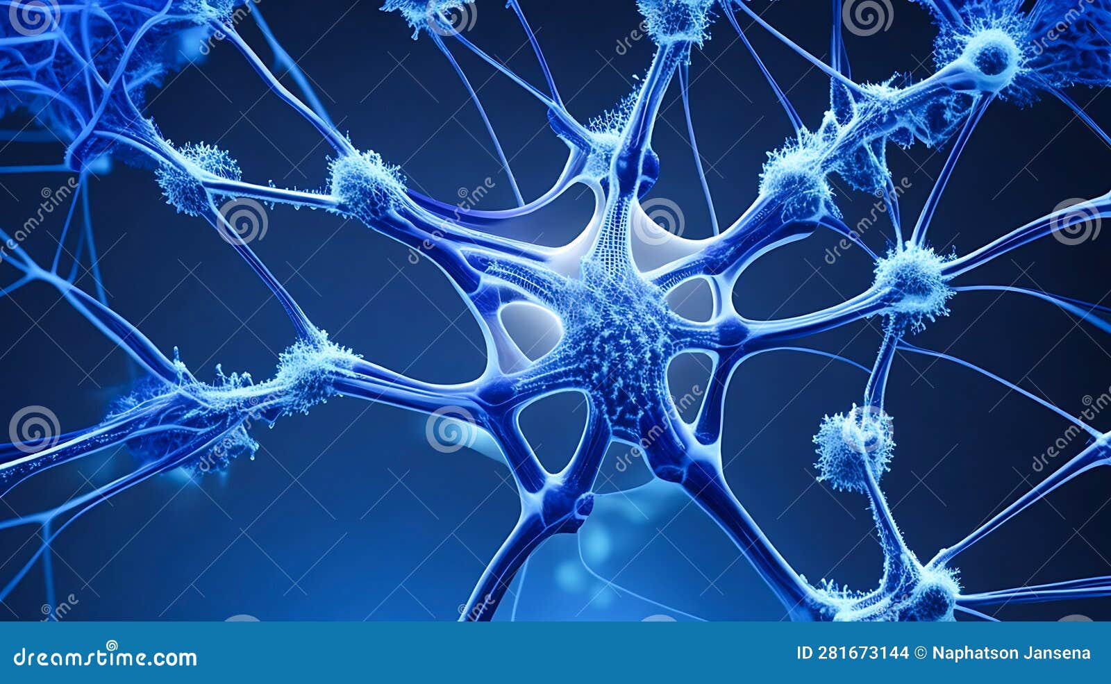 Illustration Of Nerves System Compounds With Axon Dendrite Cell Body