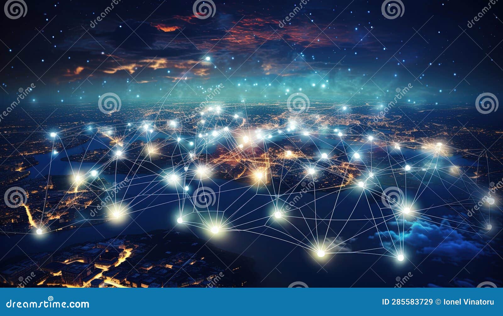 Illustration of a Network of Interconnected Clouds Representing Cloud ...