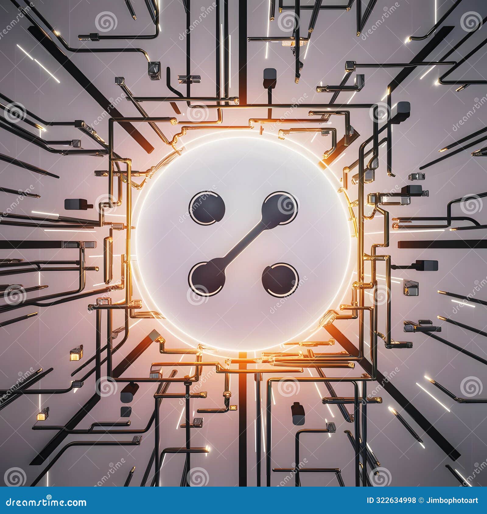 Illustration of Network Node Icon on White Background. it Shows the ...